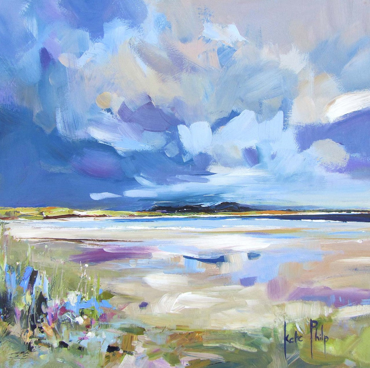 Light over Baleshare, North Uist by Kate Philp – Art Prints Gallery