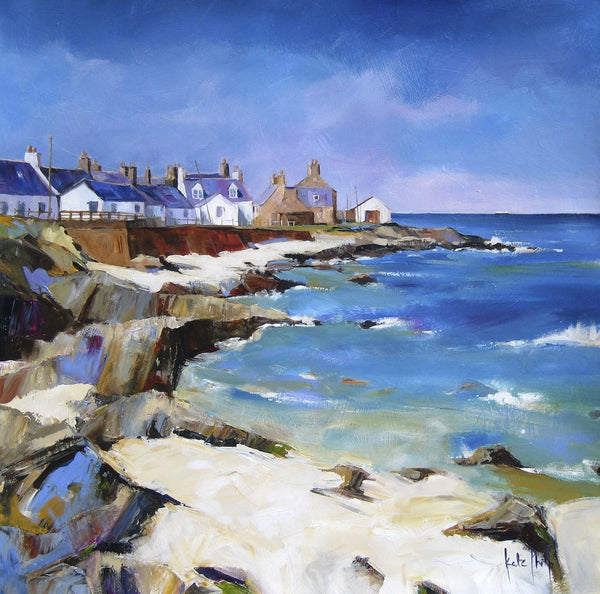 Sandend Village (Limited Edition) by Kate Philp – Art Prints Gallery