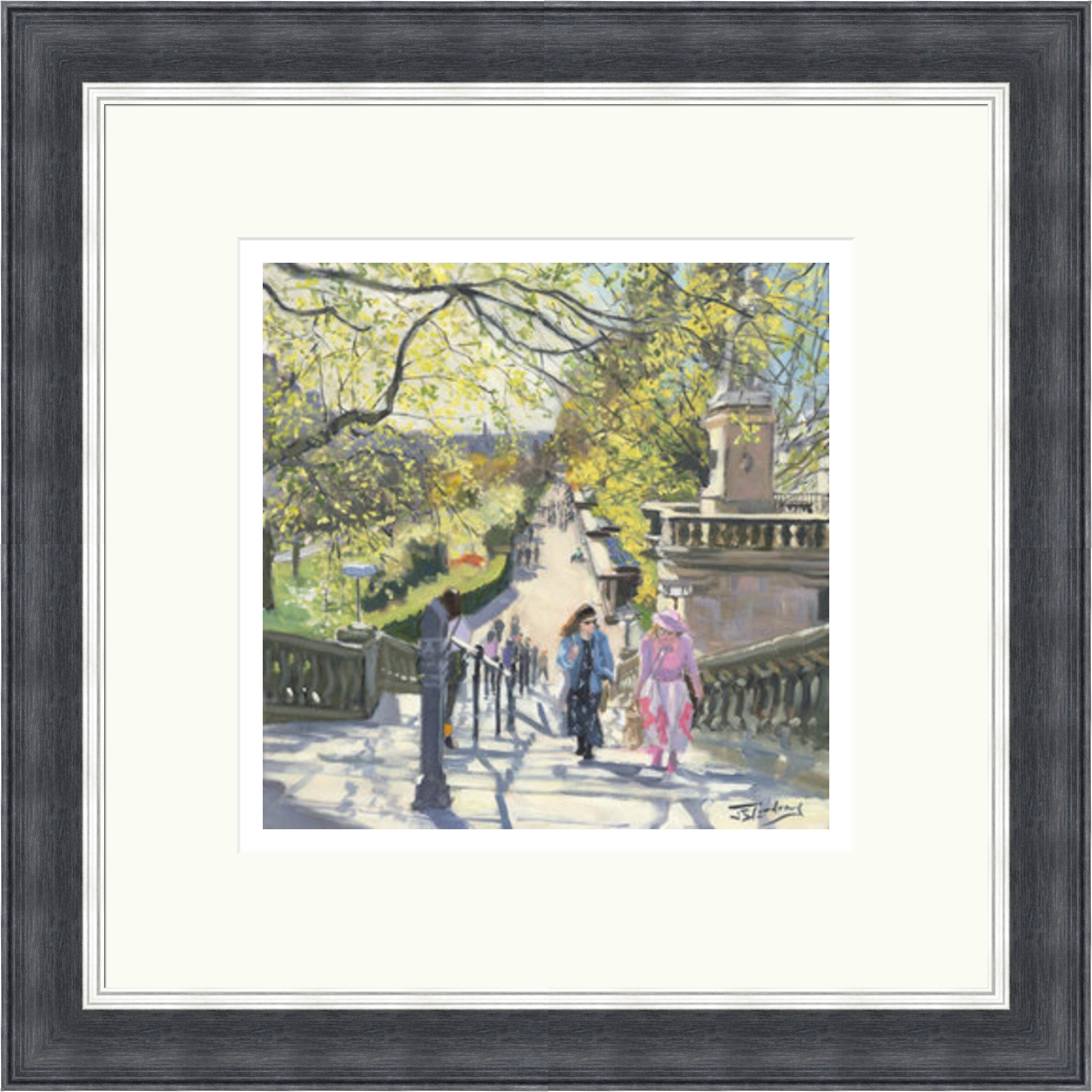 On the steps to the Gardens, Edinburgh by James Somerville Lindsay ...